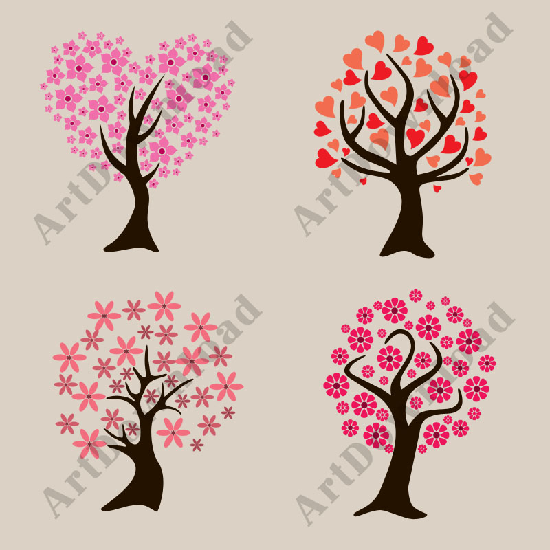 Decorative Trees - Digital Clip Art, Clip Art Trees, Digital ...