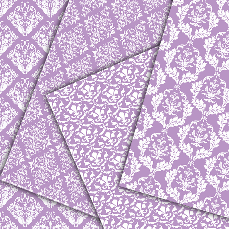 African Violet Digital Paper, Trendy Colors, Scrapbooking Paper ...