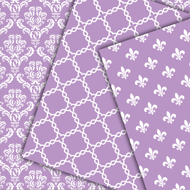 African Violet Digital Paper, Trendy Colors, Scrapbooking Paper ...