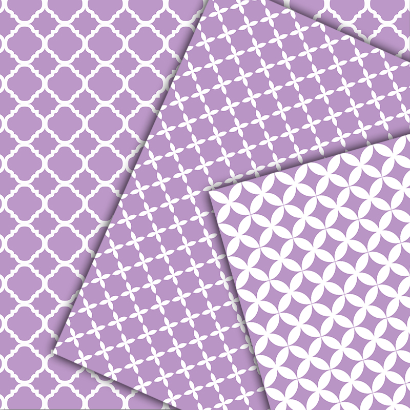 African Violet Digital Paper, Trendy Colors, Scrapbooking Paper ...