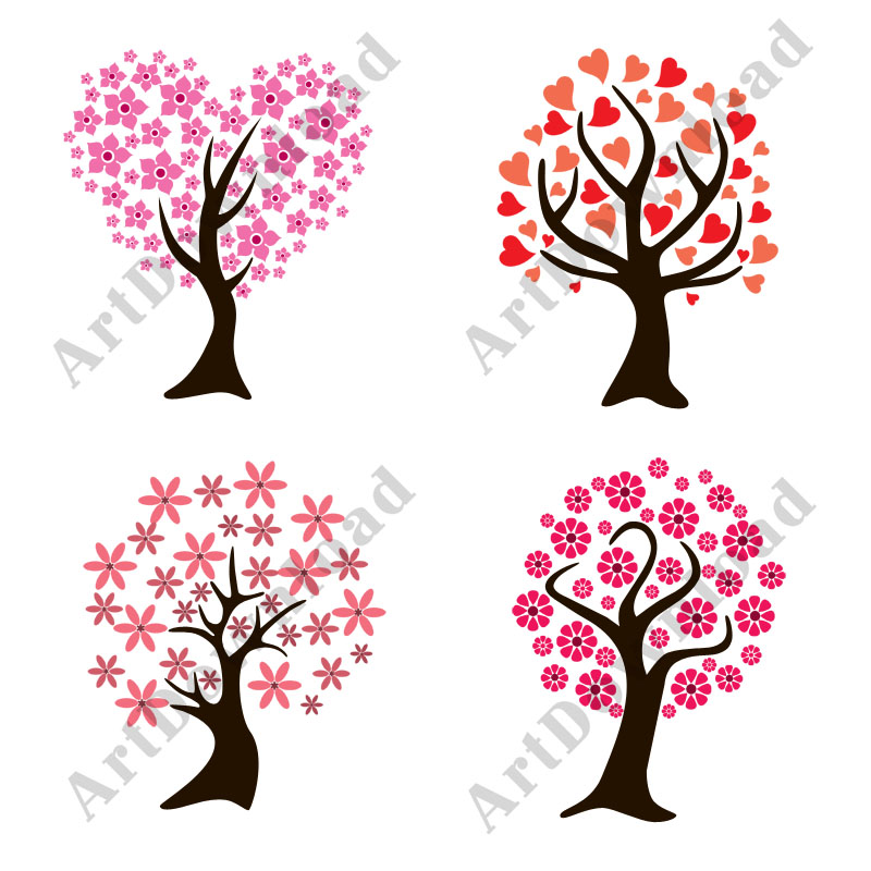 Decorative Trees - Digital Clip Art, Clip Art Trees, Digital ...