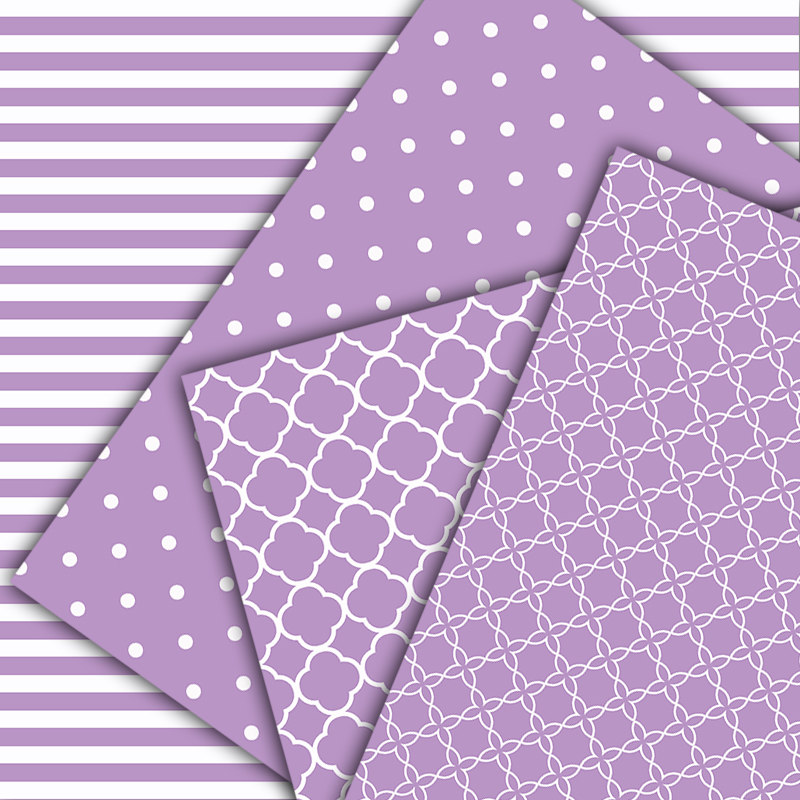 African Violet Digital Paper, Trendy Colors, Scrapbooking Paper ...