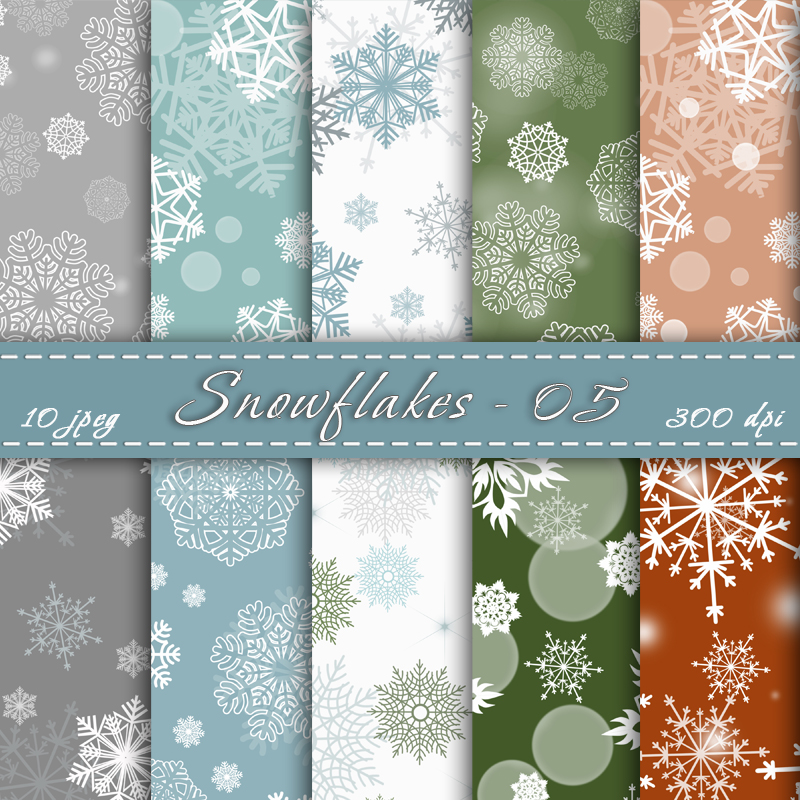 Snowflakes Digital Paper, Christmas Snowflakes, Digital Snowflanes ...